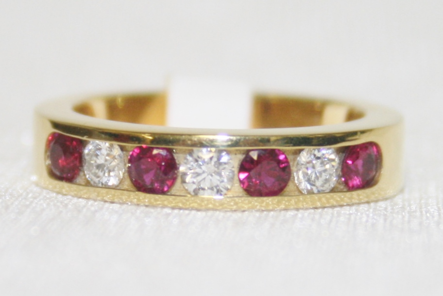 Channel Set Ruby and Diamond Ring - Pearson's Jewelry