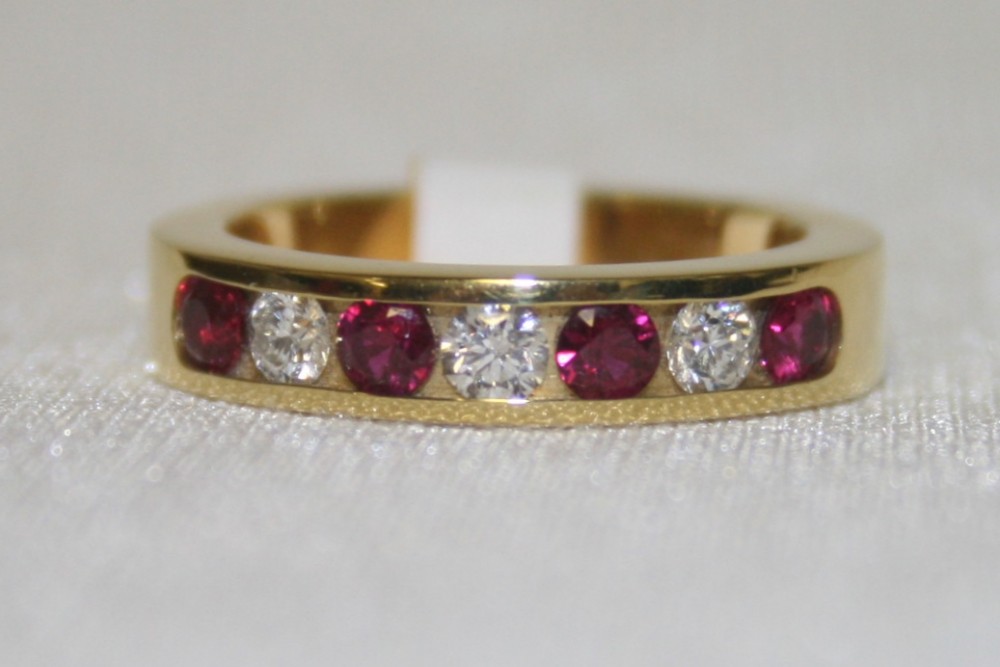 Channel Set Ruby and Diamond Ring - Pearson's Jewelry