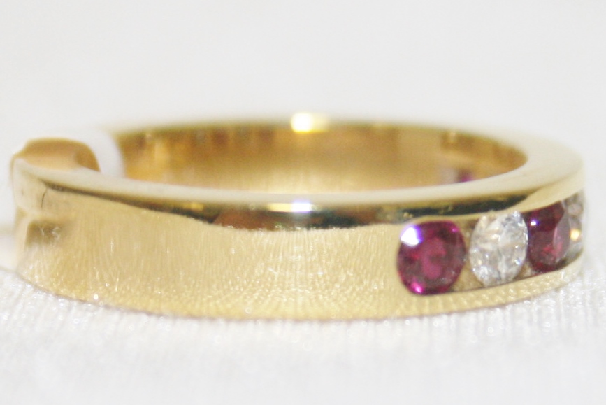 Channel Set Ruby and Diamond Ring - Pearson's Jewelry
